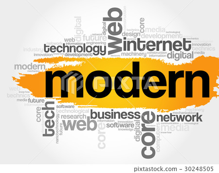 Modern word cloud, technology concept - Stock Illustration [30248505 ...