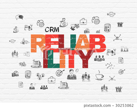 Business concept: Reliability on wall background - Stock Illustration ...