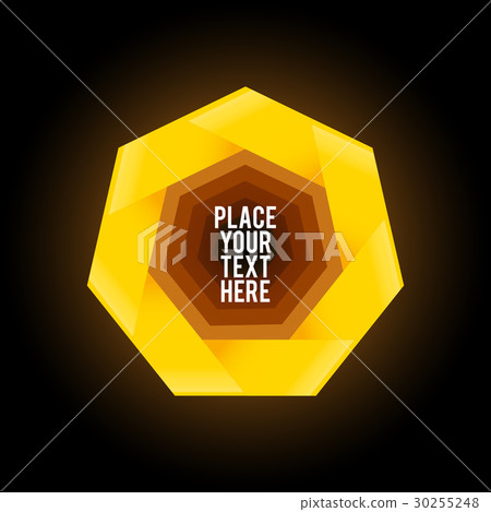 Yellow heptagon shape on dark background - Stock Illustration [30255248 ...