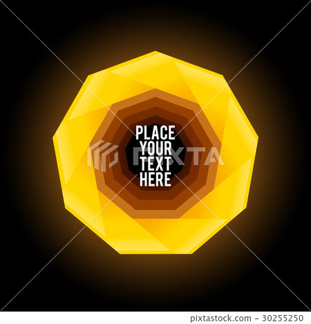 Yellow nonagon shape on dark background - Stock Illustration [30255250 ...
