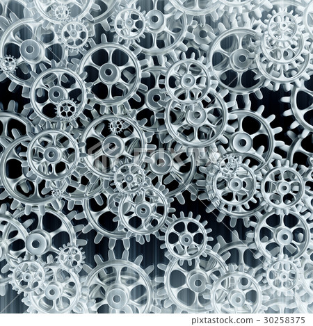 White gears and cogs macro - Stock Illustration [30258375] - PIXTA
