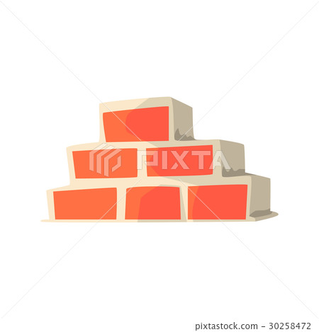 Red brick wall. Colorful cartoon vector - Stock Illustration [30258472 ...