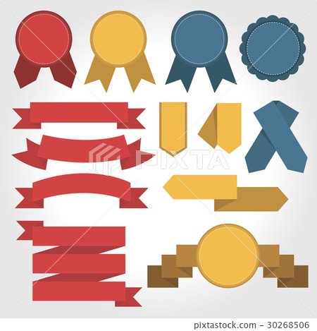 Ribbon set, flat design - Stock Illustration [30268506] - PIXTA