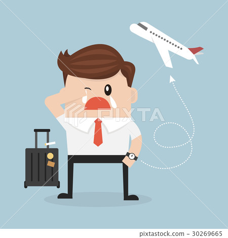 businessman plane missing the airplane. - Stock Illustration [30269665 ...