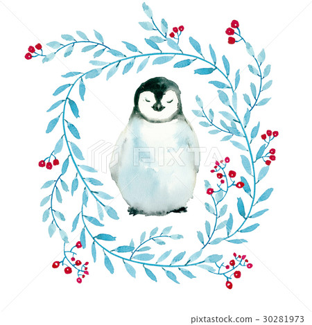 Snowflake penguin pattern background illustration - Stock Illustration ...