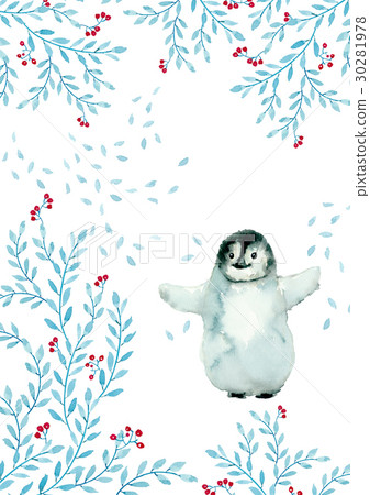 Snowflake penguin pattern background illustration - Stock Illustration ...