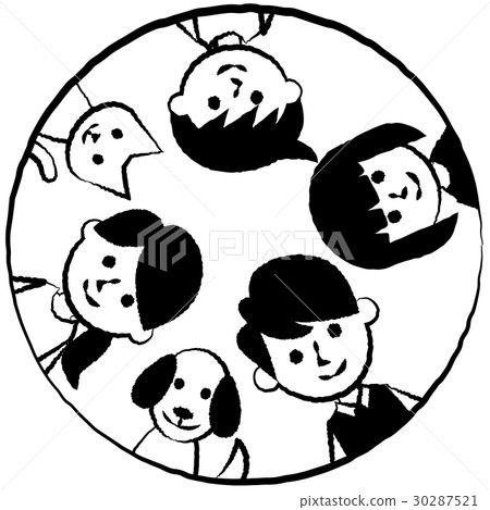 Family two generations inner circle - Stock Illustration [30287521] - PIXTA