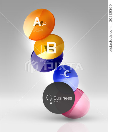 Colorful glossy circle infographics - Stock Illustration [30289569] - PIXTA
