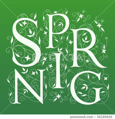 Spring floral lettering artwork - Stock Illustration [30289926] - PIXTA