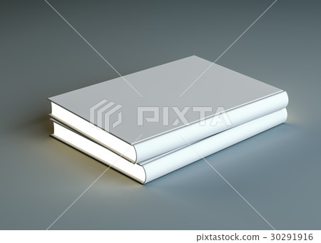 Two closed empty books lie on dark background - Stock Illustration ...