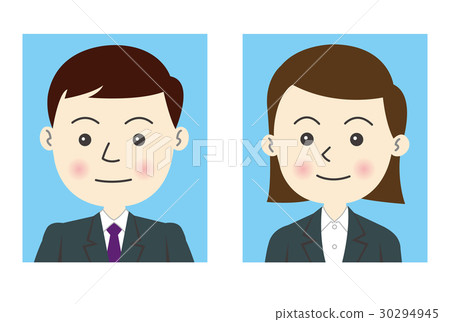Face photo Male and female (formal) - Stock Illustration [30294945] - PIXTA
