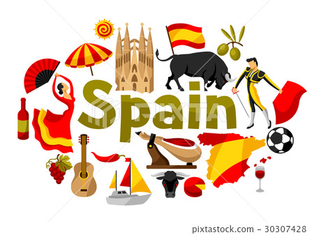 Spain background design. Spanish traditional - Stock Illustration ...
