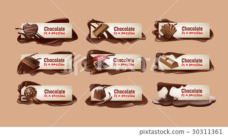 Set of vector chocolate banners. - Stock Illustration [30311361] - PIXTA