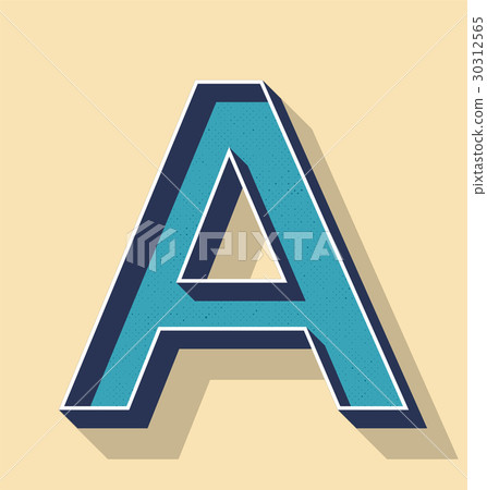 Letter A Retro Vector Text Style, Fonts Concept - Stock Illustration ...