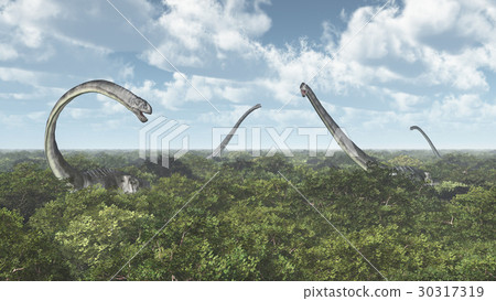 Dinosaur Omeisaurus - Stock Illustration [30317319] - PIXTA
