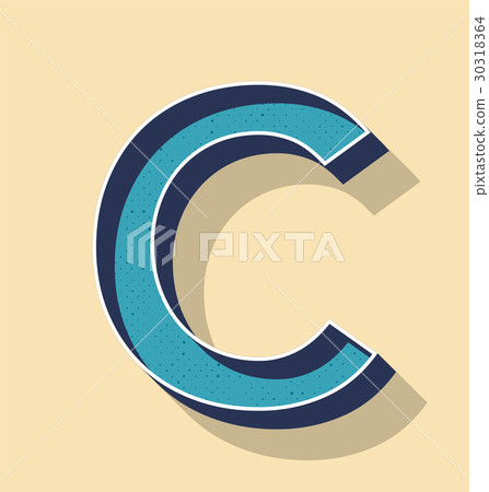 Letter C Retro Vector Text Style, Fonts Concept - Stock Illustration ...