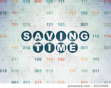 Time concept: Saving Time on Digital Data Paper - Stock Illustration ...