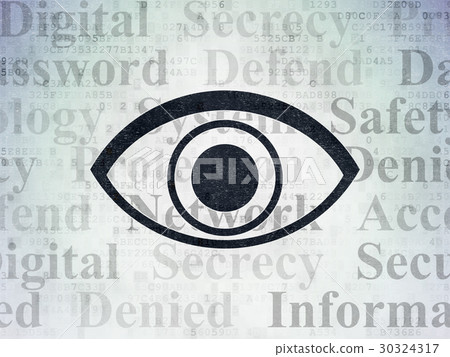 Protection concept: Eye on Digital Data Paper - Stock Illustration ...