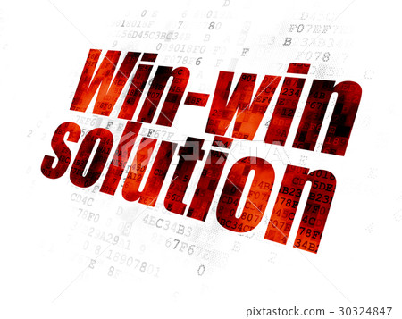 Finance concept: Win-win Solution on Digital - Stock Illustration ...