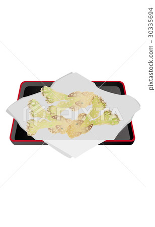 Tempura of buds of today's fried rice - Stock Illustration [30335694 ...