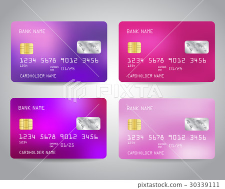 Realistic detailed credit cards set - Stock Illustration [30339111] - PIXTA