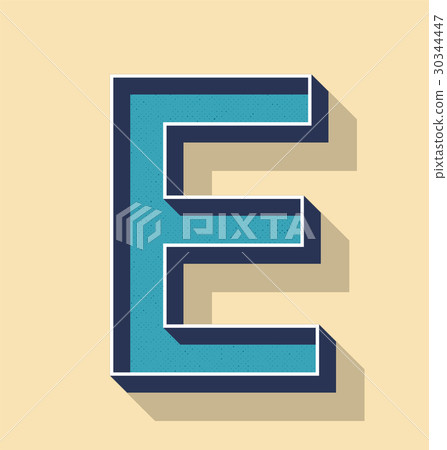 Letter E Retro Vector Text Style, Fonts Concept - Stock Illustration ...