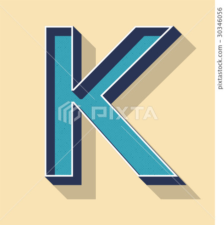 Letter K Retro Vector Text Style, Fonts Concept - Stock Illustration ...
