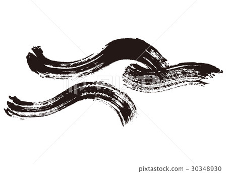 Wave pattern ink painting - Stock Illustration [30348930] - PIXTA