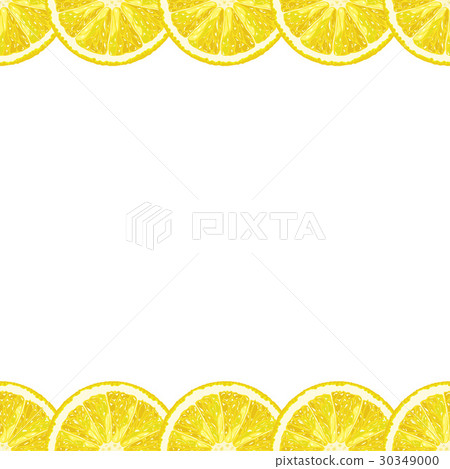 Vector seamless horizontal border of lemon slices - Stock Illustration ...