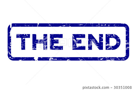 Grunge blue the end square rubber seal stamp - Stock Illustration ...