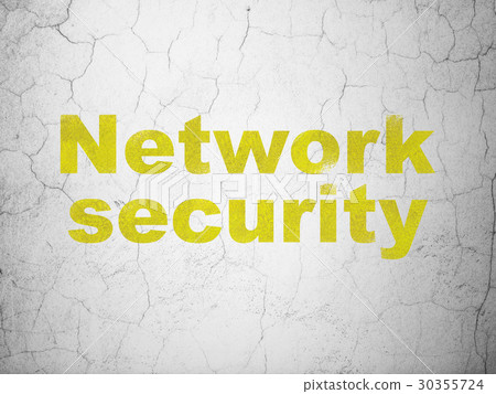 Privacy concept: Network Security on wall - Stock Illustration ...