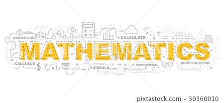 Creative Illustration Of Mathematics With Icon - Stock Illustration ...