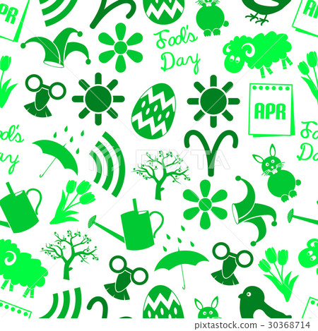 april month theme set of simple icons pattern - Stock Illustration ...