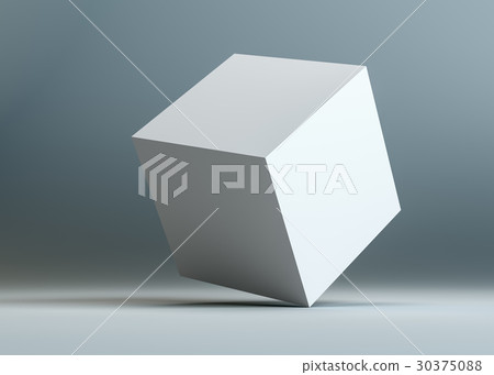 A white empty cube stands on the corner - Stock Illustration [30375088 ...