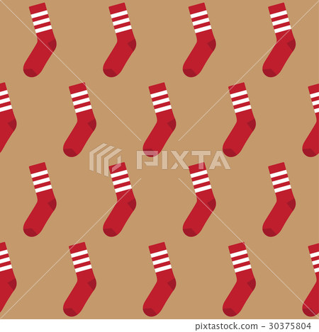 Red Sock Vector Seamless Pattern - Stock Illustration [30375804] - PIXTA