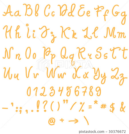 Vector alphabet. Hand drawn letters. - Stock Illustration [30376672 ...