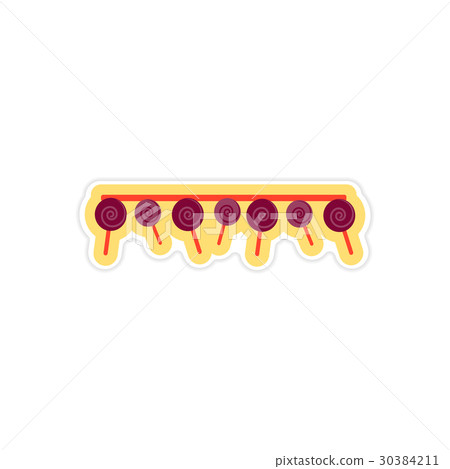 Stylish Paper Sticker On White Background Garland - Stock Illustration 