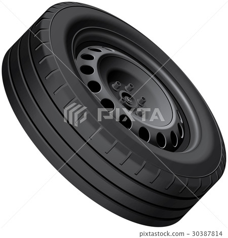 Automobile wheel with pressed disc - Stock Illustration [30387814] - PIXTA
