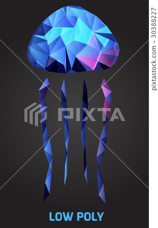 Low poly abstract image of jellyfish. - Stock Illustration [30388227 ...