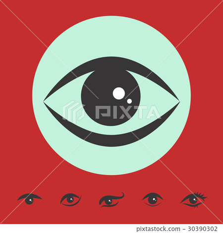 Simple Eye Vector Icon Isolated - Stock Illustration [30390302] - PIXTA