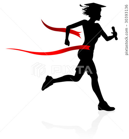 Graduate Race Finish Line Education Concept - Stock Illustration ...
