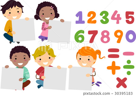 Stickman Kids Math Solve Boards - Stock Illustration [30395183] - PIXTA