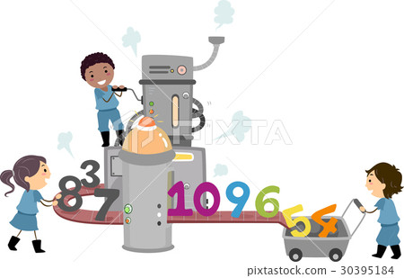 Stickman Kids Number Factory - Stock Illustration [30395184] - PIXTA