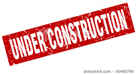 square grunge red under construction stamp - Stock Illustration ...