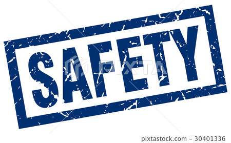 square grunge blue safety stamp - Stock Illustration [30401336] - PIXTA