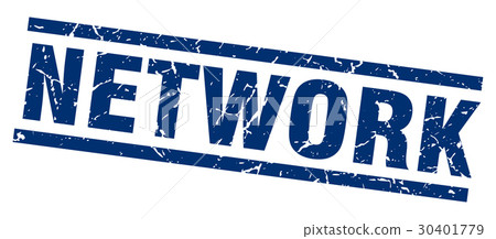 square grunge blue network stamp - Stock Illustration [30401779] - PIXTA