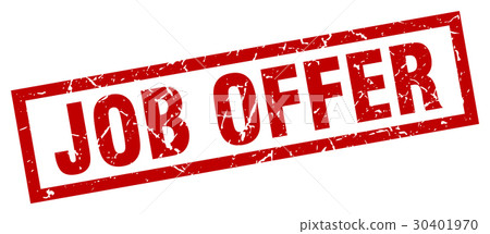 square grunge red job offer stamp - Stock Illustration [30401970] - PIXTA