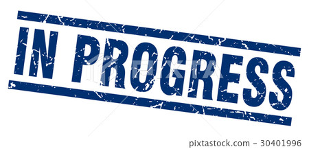 square grunge blue in progress stamp - Stock Illustration [30401996 ...