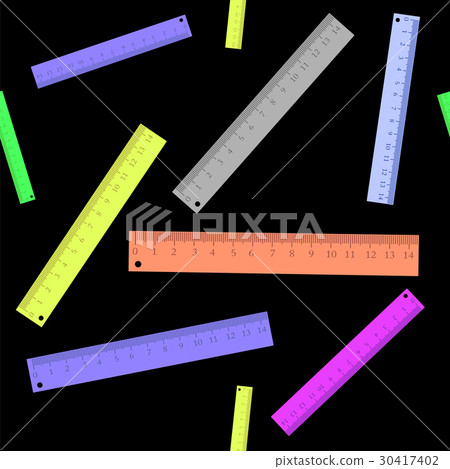 Colorful Plastic Rulers Seamless Pattern - Stock Illustration [30417402 ...