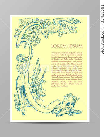 Hand drawn medieval or ancient frame decoration - Stock Illustration ...